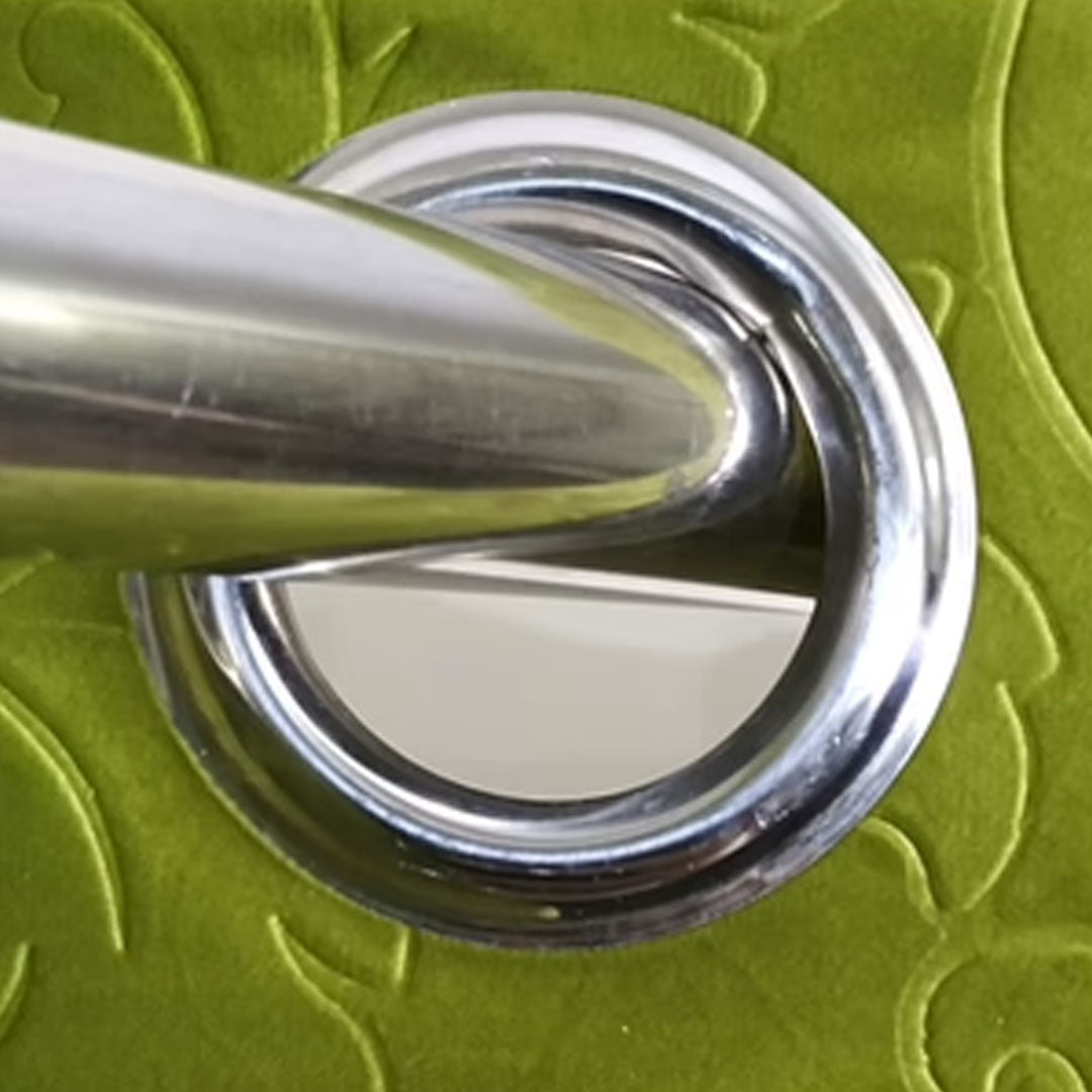 Pair Of Branched Leaves Embossed Velvet Curtains In Parrot Green Color ...